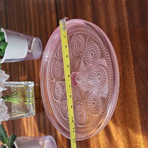 Indiana Glass | Dining | Indiana Glass Pink Glass Pedestal Cake Stand ...